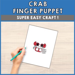 Crab Paper Craft Printable Ocean Animal Finger Puppet Kids Craft ...