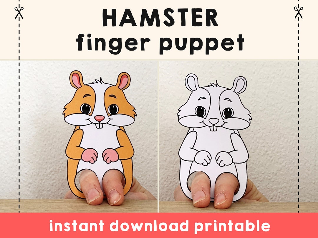 Hamster Paper Craft Printable Pet Animal Finger Puppet Guinea Pig ...