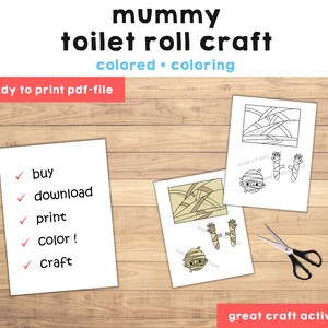 Mummy Toilet Paper Roll Craft Ancient Egypt Party Coloring Printable ...