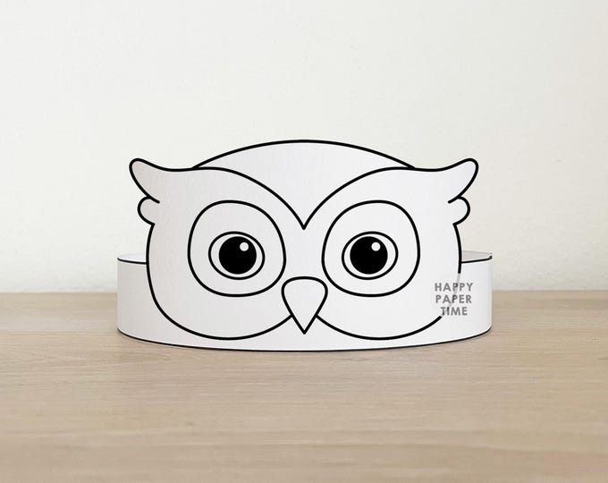 Printable Owl Paper Crown for Kids | DIY Owl Hat Craft | Forest Animal ...