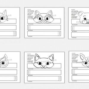 Woodland Animals Paper Crowns Activity Printable Kids Craft Woodland ...