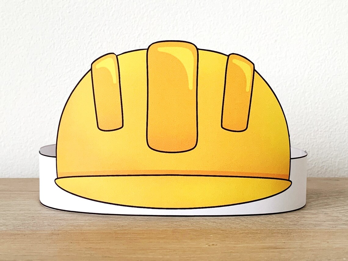 Construction Worker Builder Helmet Paper Crown Party Printable - Etsy