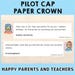 Pilot Cap Paper Crown Airline Party Coloring Printable Kids Craft ...