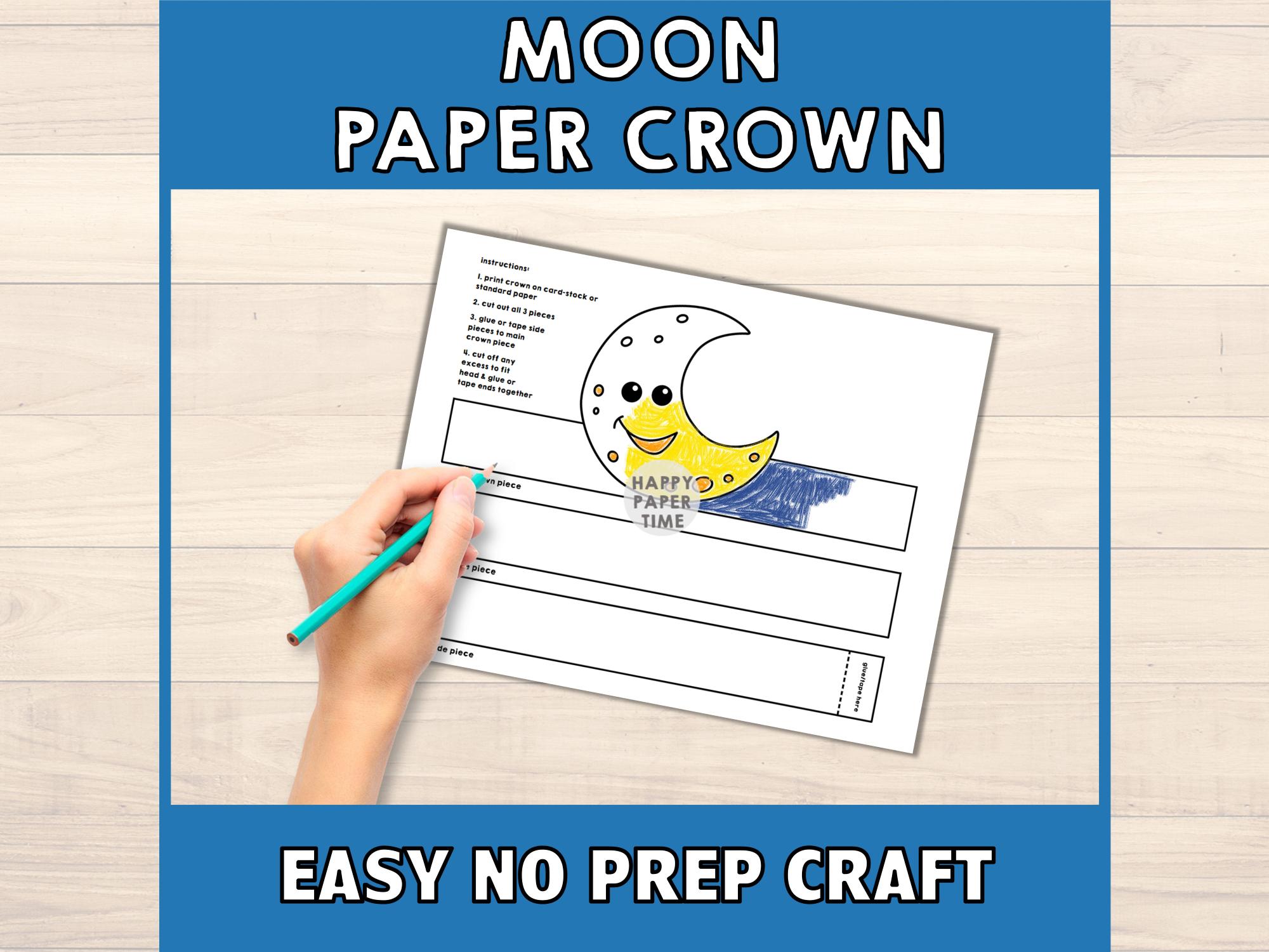 Moon Paper Headband Crown Craft Activity Astronomy Printable Kids ...