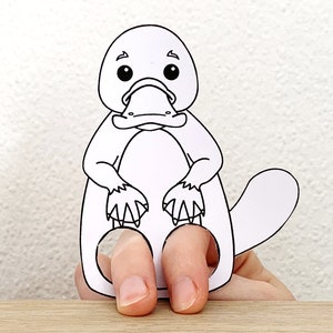 Platypus Paper Craft Printable Australian Animal Finger Puppet Kids ...