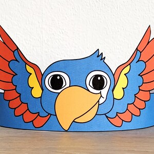 Parrot Paper Crown Headband Pet Animal Printable Kids Craft Bird Party ...
