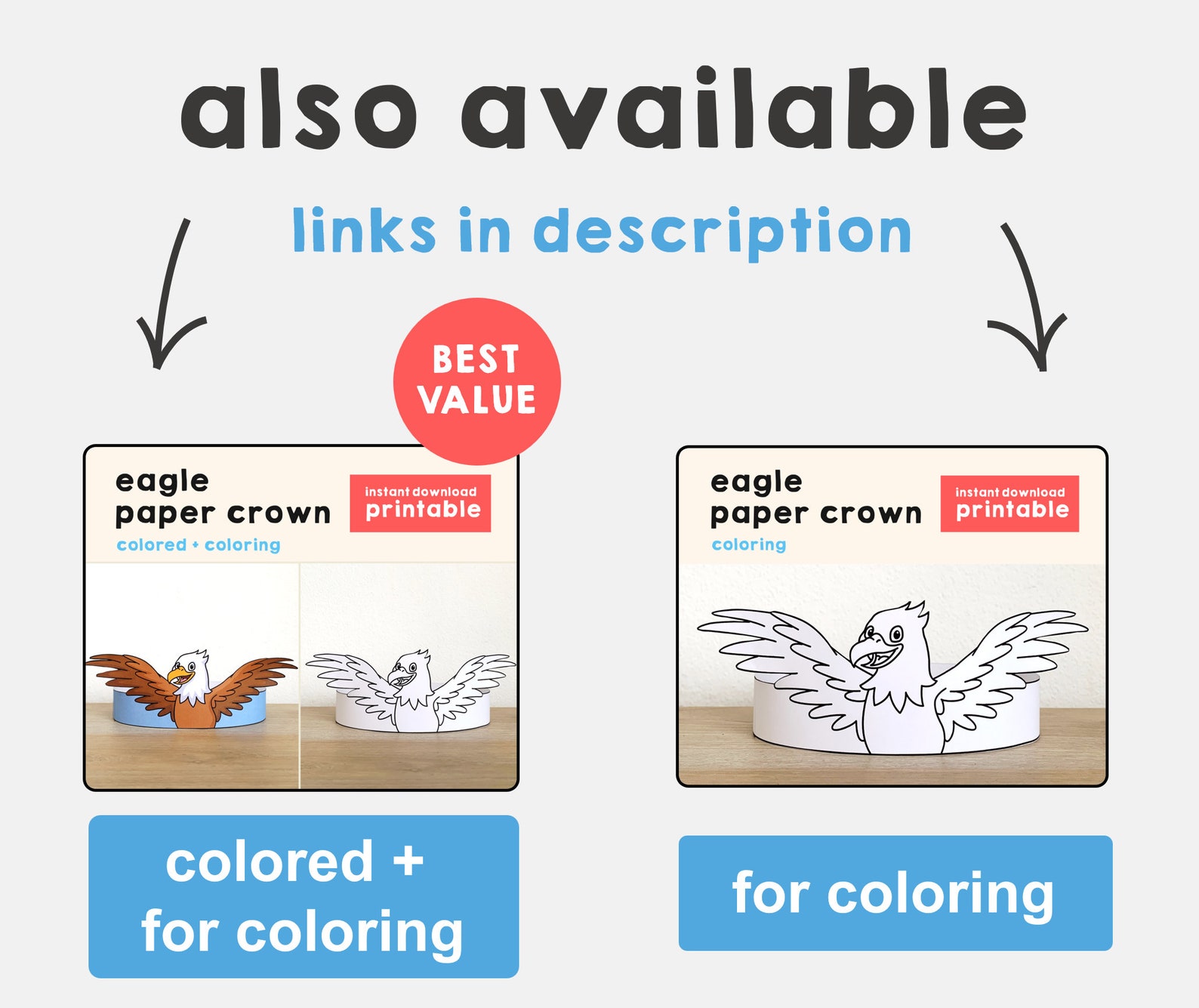 Eagle Paper Crown Party Activity Printable Kids Costume Craft - Etsy