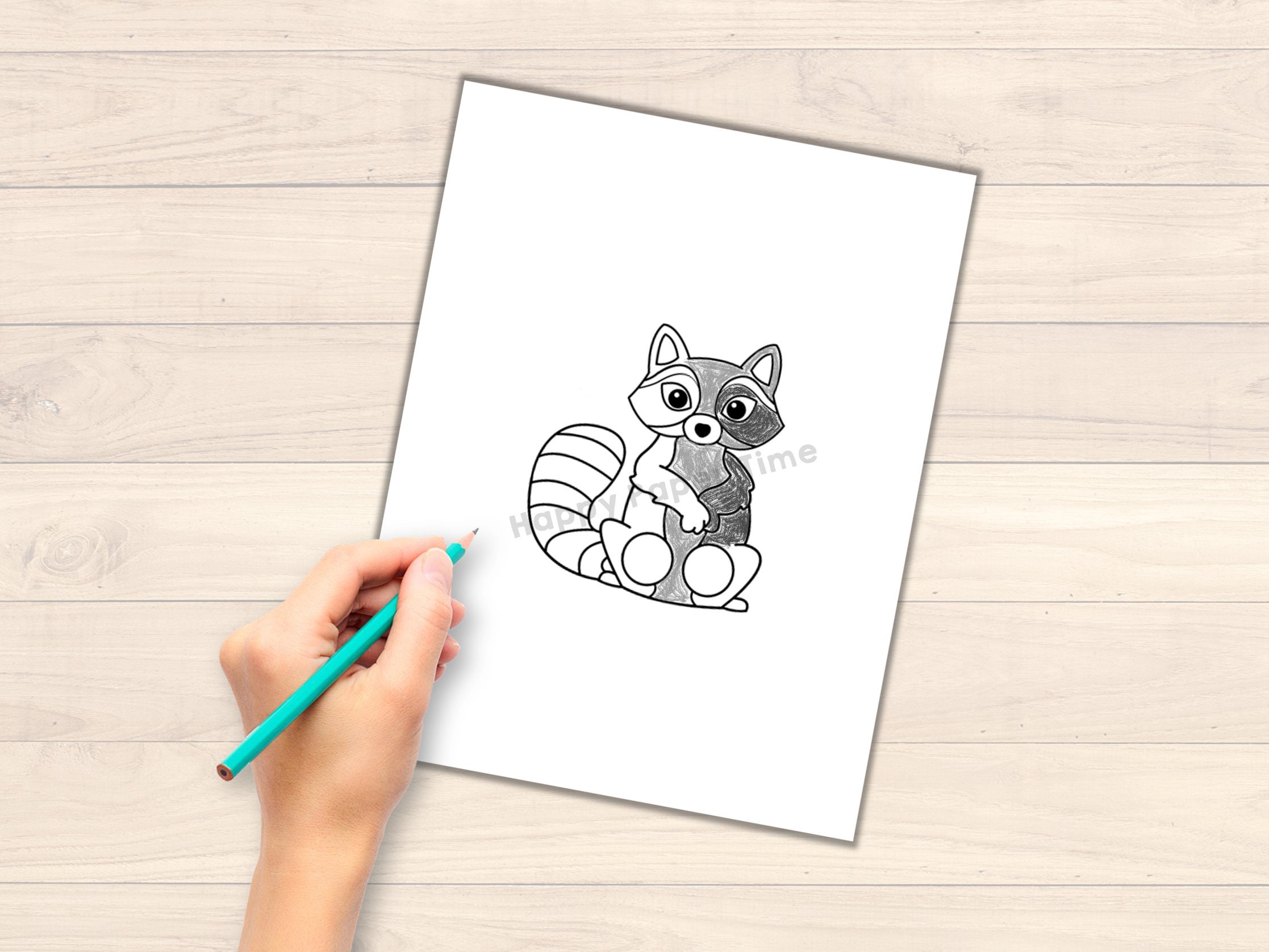 Raccoon Paper Craft Printable Woodland Animal Finger Puppet Kids Craft ...