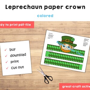 Leprechaun Paper Crown Headband St Patrick's Day Party Activity ...