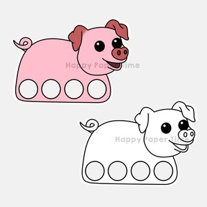 Pig Paper Craft Printable Farm Animal Finger Puppet Kids Craft Farm ...