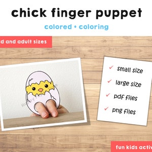 Chick Paper Craft Printable Farm Animal Finger Puppet Kids Craft Farm ...