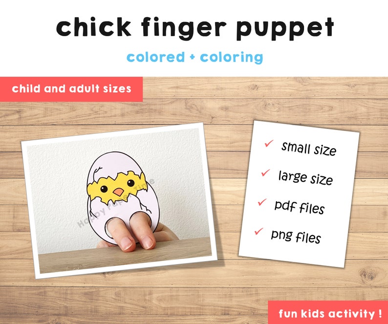Chick Paper Craft Printable Farm Animal Finger Puppet Kids - Etsy