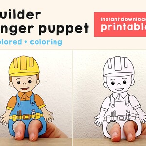 Construction Worker Paper Craft Printable Community Helper - Etsy