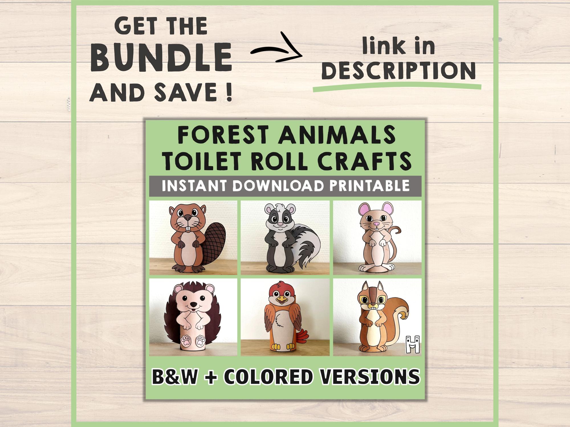 Beaver Toilet Paper Roll Craft Forest Woodland Party Coloring Printable ...