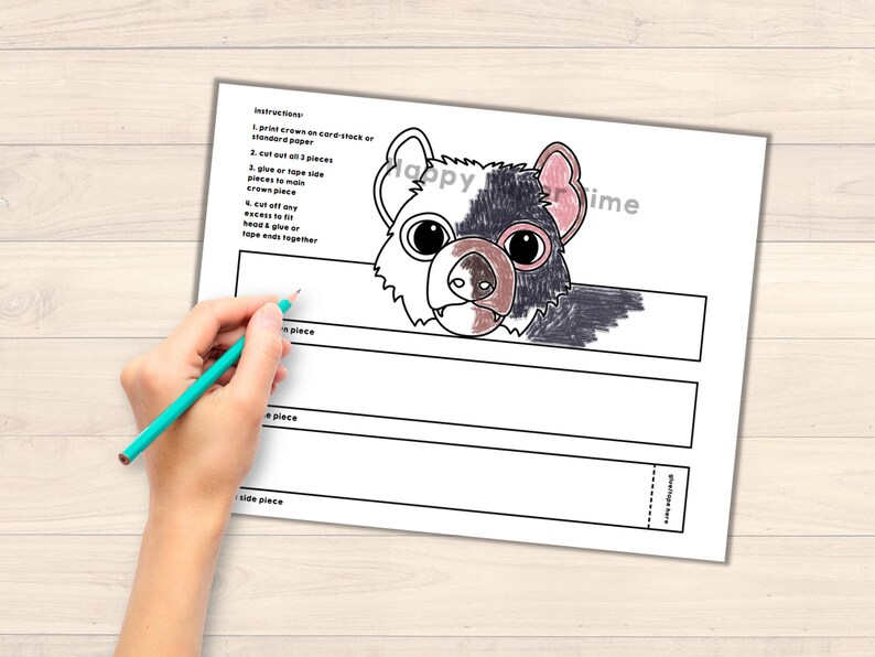 Tasmanian Devil Paper Crown Party Coloring Printable Kids - Etsy