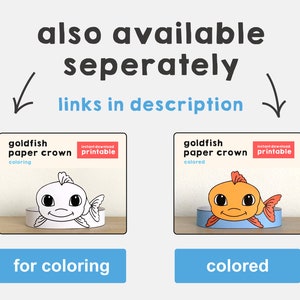 Goldfish Paper Crown Headband Pet Animal Printable Kids Craft Fish ...