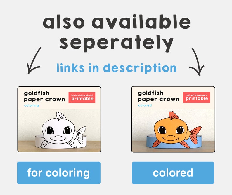 Goldfish Paper Crown Headband Pet Animal Printable Kids Craft Fish ...