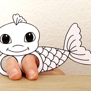 Goldfish Paper Craft Printable Pet Animal Finger Puppet Activity Kids ...