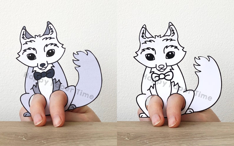 Wolf Paper Craft Printable Woodland Animal Finger Puppet Kids - Etsy