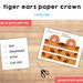 Tiger Ears Paper Crown Headband Party Coloring Printable Kids Craft ...