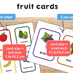 Fruits Flash Cards Printable Montessori Materials Preschool Homeschool ...