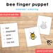 Bee Paper Craft Printable Finger Puppet Template Kids Craft - Etsy
