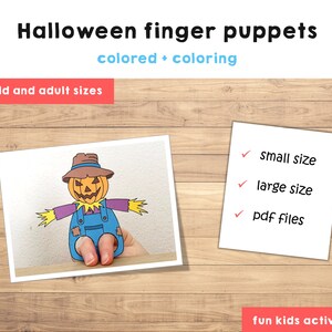 Halloween Paper Craft Printable Finger Puppet Template Kids Craft ...