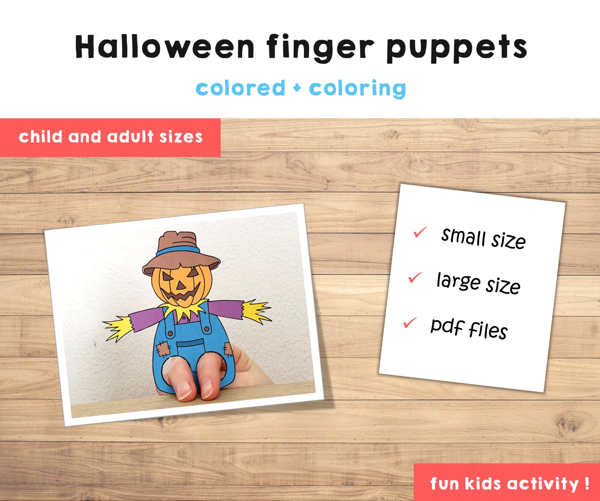 Halloween Paper Craft Printable Finger Puppet Template Kids - Etsy