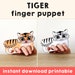 Tiger Paper Craft Printable Jungle Animal Finger Puppet Kids Craft Bear ...