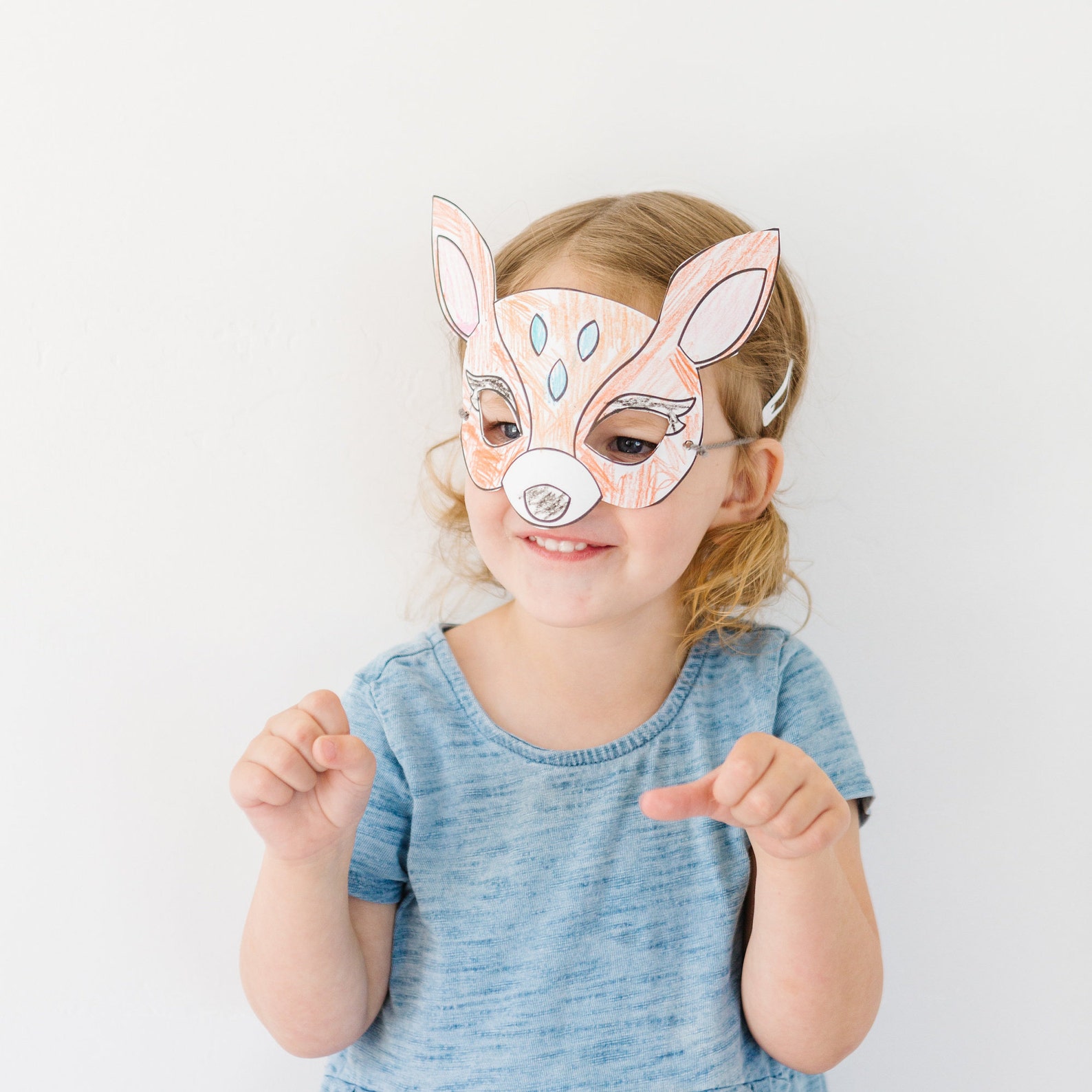 Deer mask printable deer party printable gift deer costume | Etsy