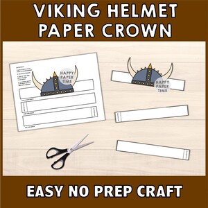 Viking Paper Crown Activity Printable Kids Craft Helmet Medieval ...