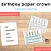 Birthday Paper Crown Party Coloring Printable Kids Craft Cake Candle ...