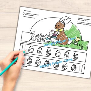 Easter Bunny Hat Paper Crown Coloring Headband Easter Cut Out Party ...