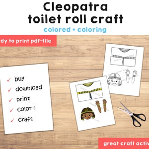 Cleopatra Toilet Paper Roll Craft Ancient Egypt Party Coloring ...