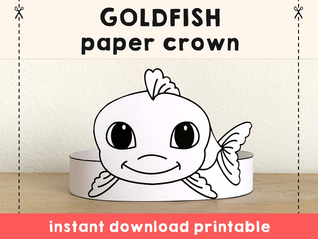 Goldfish Paper Crown Headband Pet Animal Printable Kids Craft Fish ...