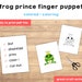 Frog Prince Paper Craft Printable Pond Animal Finger Puppet Kids Craft ...
