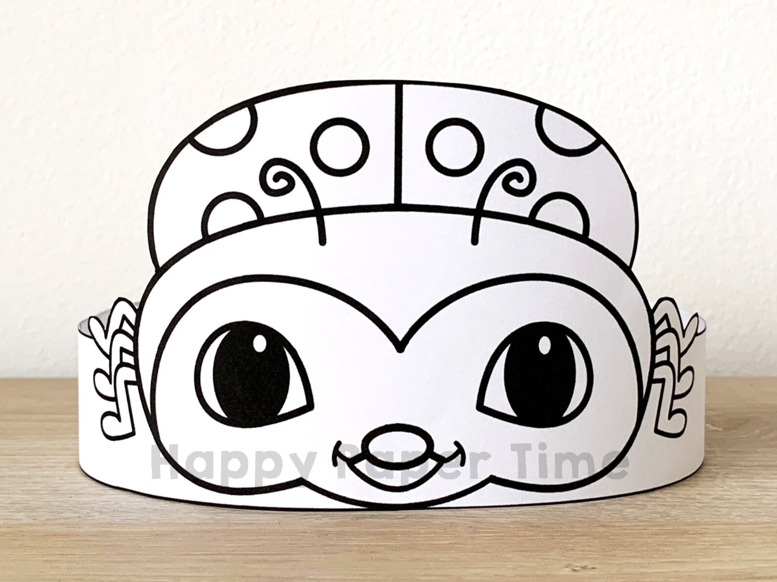 Ladybug Paper Crown Party Coloring Printable Kids Craft Insect - Etsy