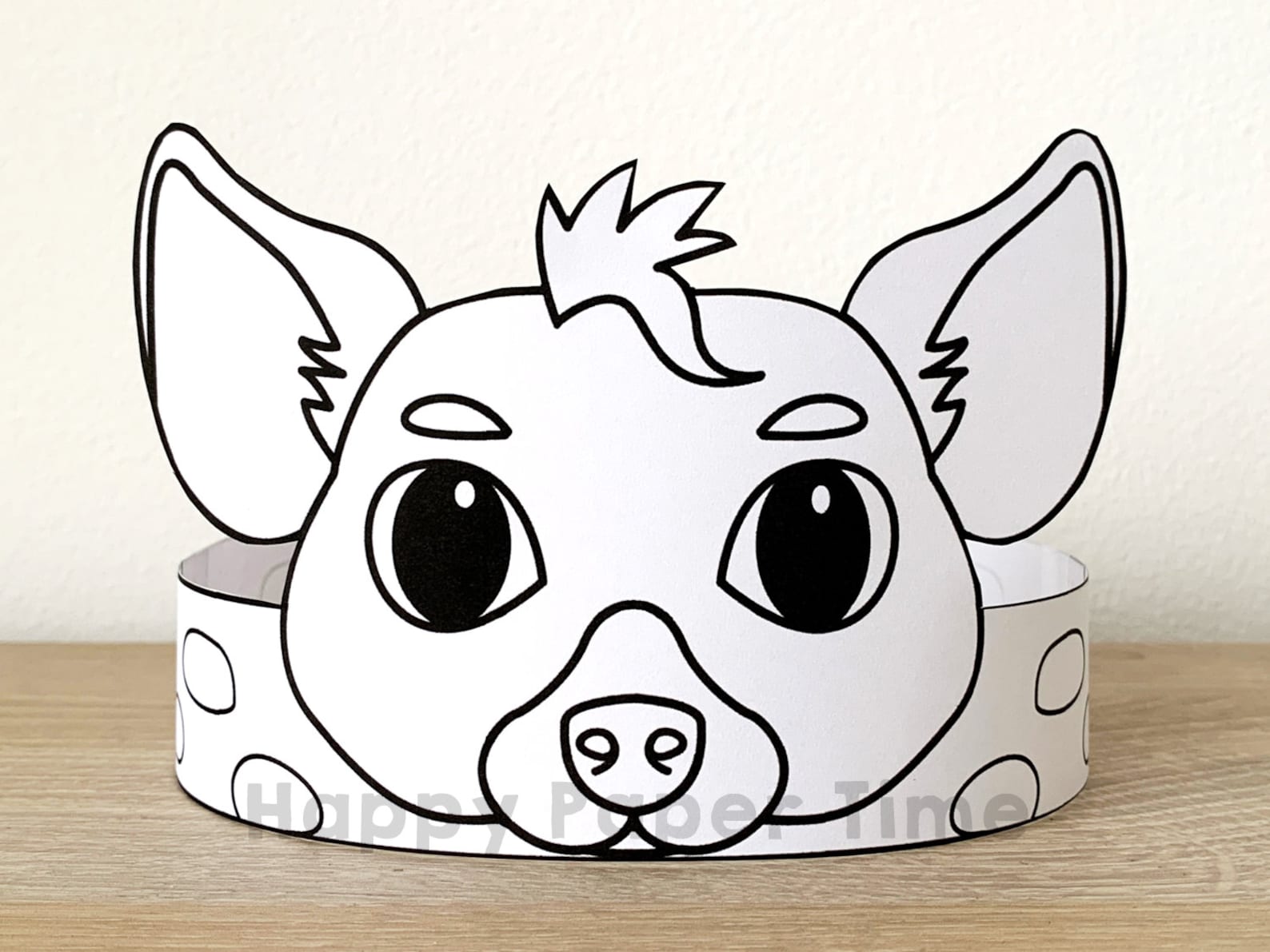 Hyena Paper Crown Party Coloring Printable Kids Craft African Birthday ...