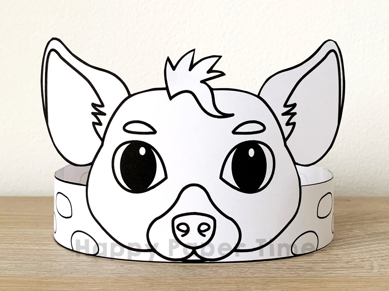 Hyena Paper Crown Party Coloring Printable Kids Craft African - Etsy