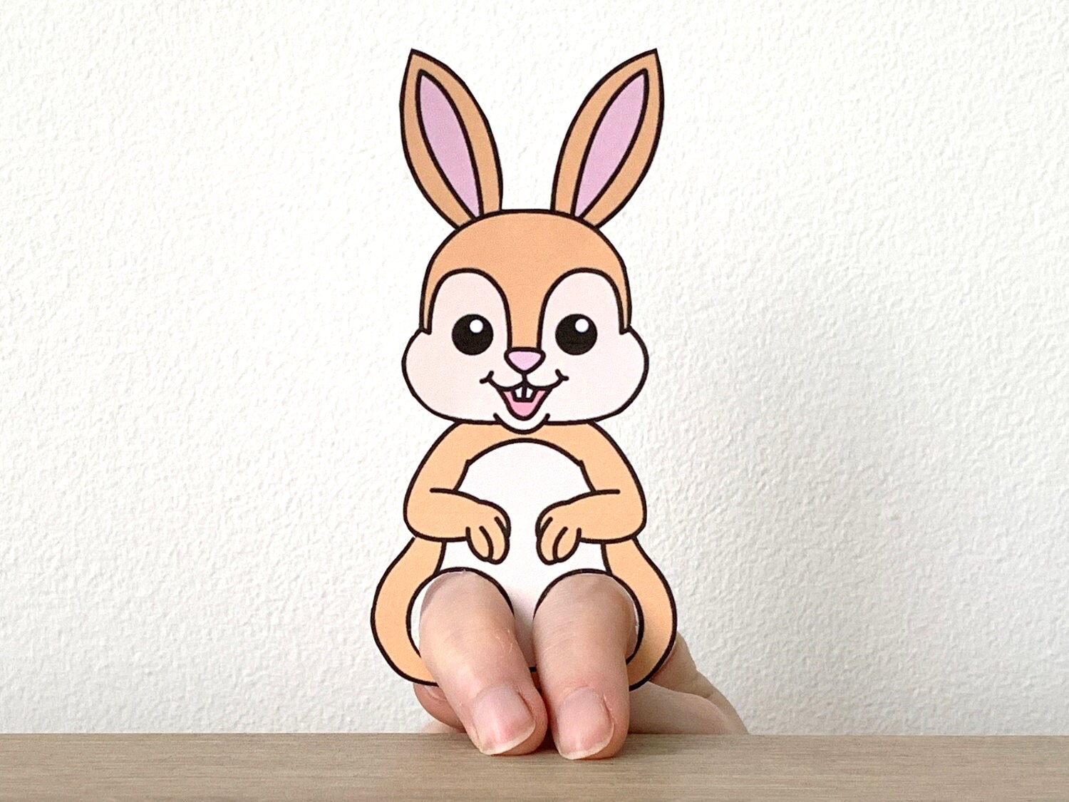 Rabbit Bunny Paper Craft Printable Farm Animal Finger Puppet Kids Craft ...