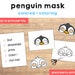 Penguin Mask Paper Craft Costume Diy Polar Animal Mask Template Print ...