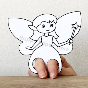 Fairy Paper Craft Printable Finger Puppet Template Kids Craft Activity ...