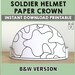 Soldier Helmet Paper Crown Headband Military Army Veteran Day Coloring ...