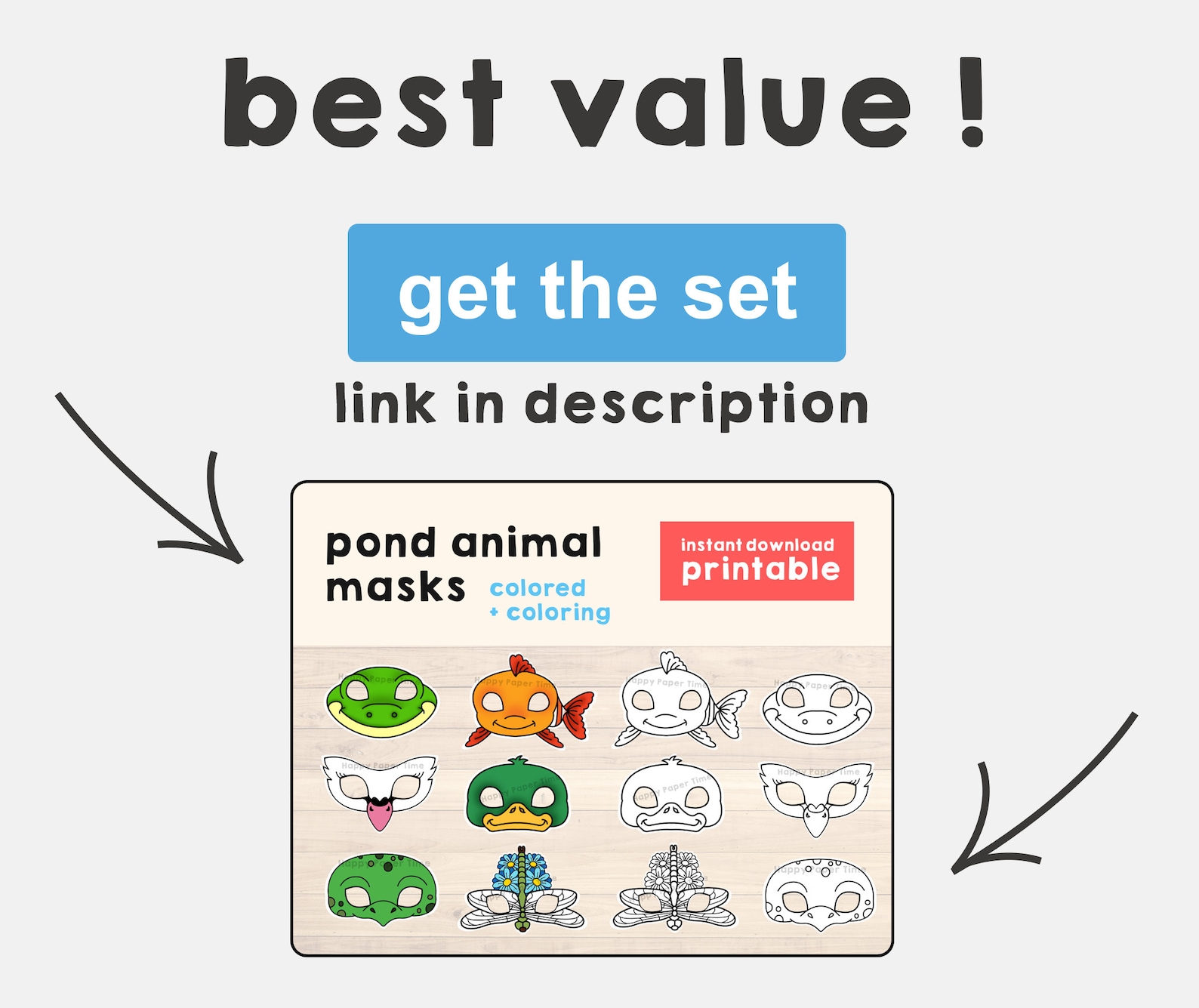 Frog Mask Template Costume Kids Diy Pond Animal Party Fun | Etsy