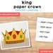 King Paper Crown Template Fantasy Medieval Party Headband Coloring ...