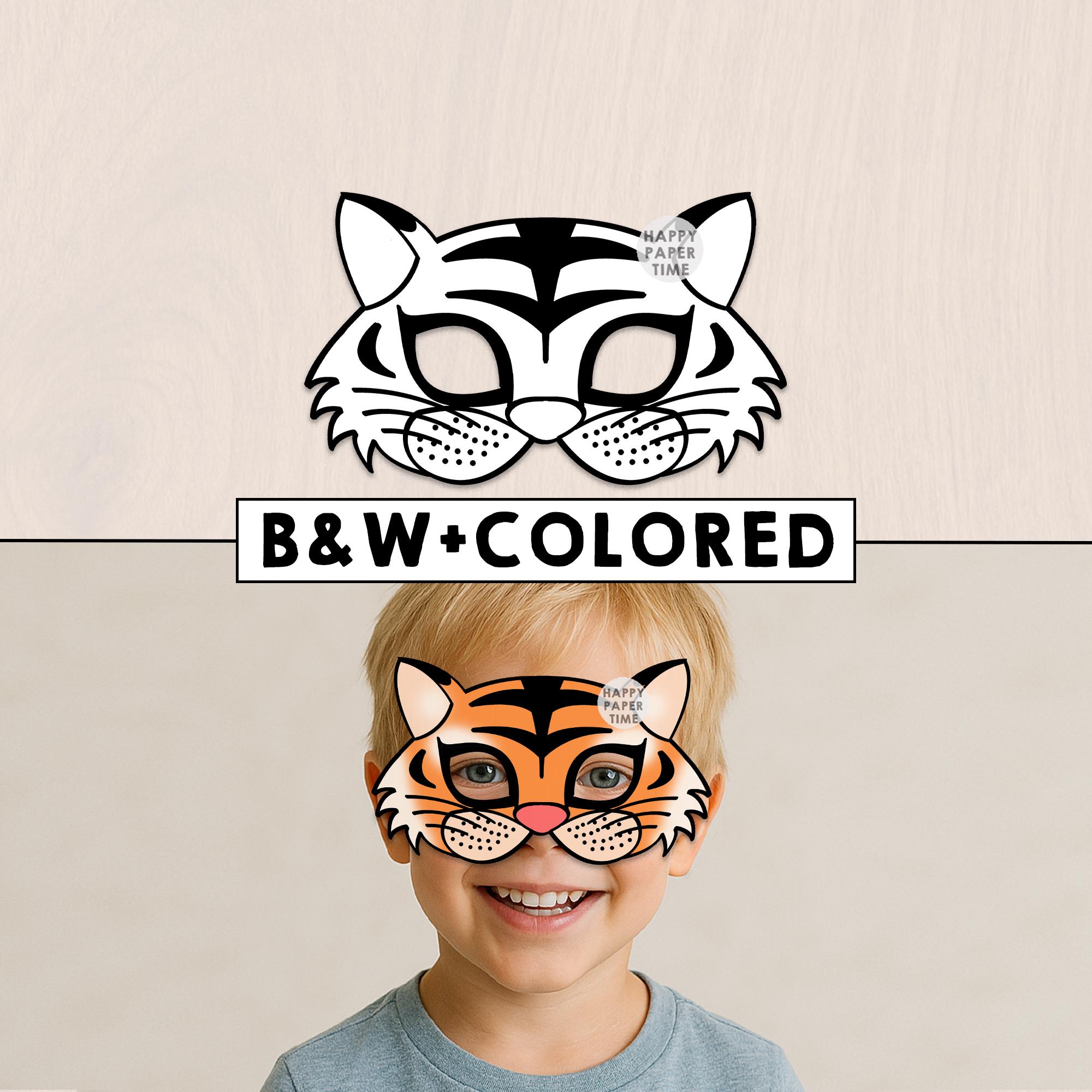 Tiger Mask Printable Tiger Costume Mask Tiger Party Jungle Animal Mask ...