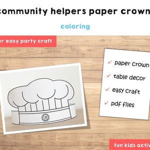 Community Helpers Paper Crowns Astronaut Pilot Chef Sailor Soldier ...