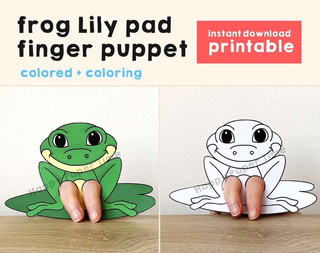 Frog Puppet Paper Craft Printable Pond Animal Finger Puppet Kids Craft ...