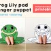 Frog Puppet Paper Craft Printable Pond Animal Finger Puppet Kids Craft ...