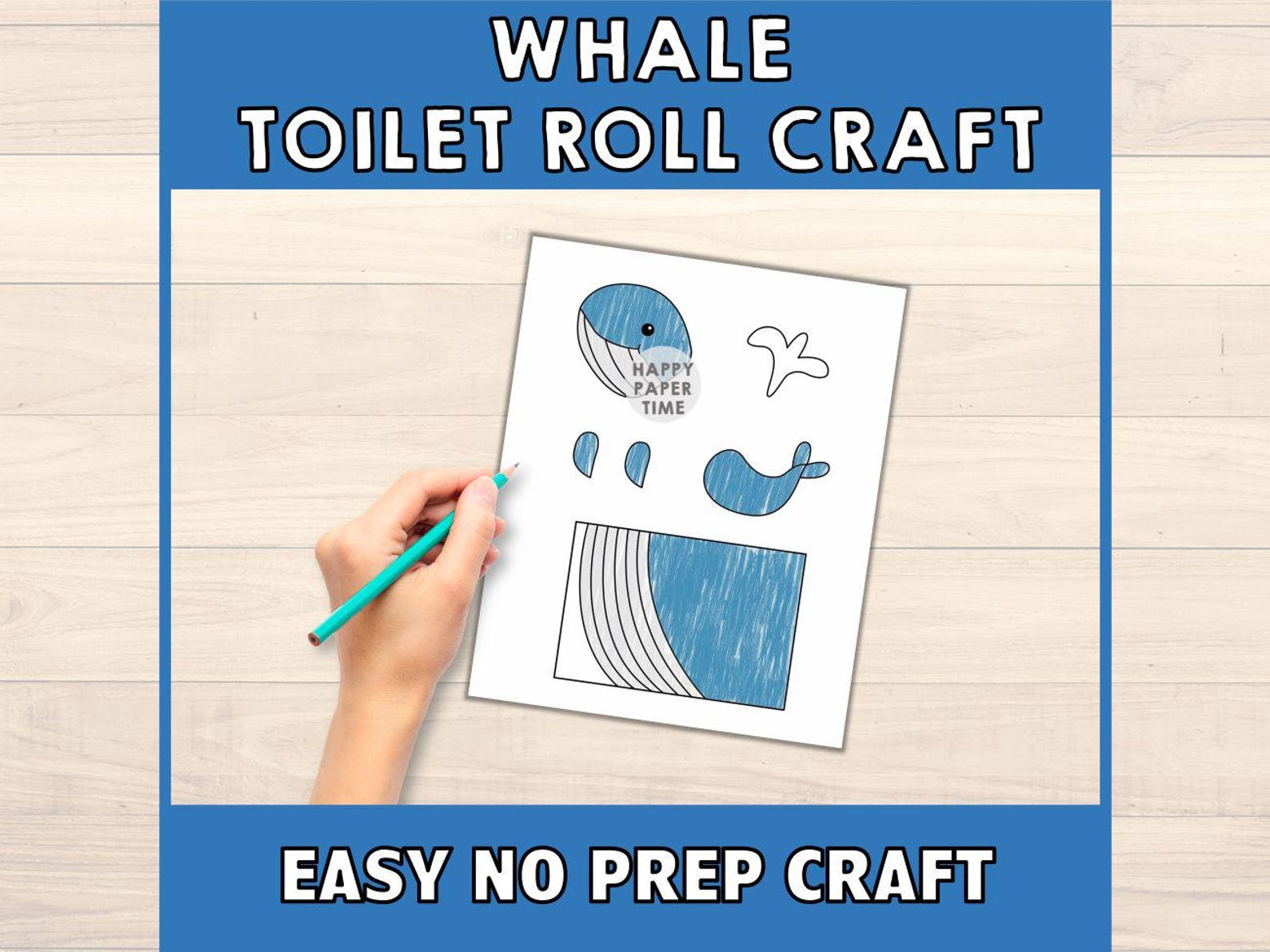 Whale Toilet Paper Roll Craft Ocean Animal Beach Sea Party Coloring ...